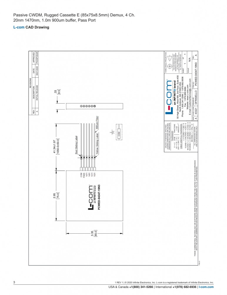 PCWED-04347-19N3 mechanical drawing
