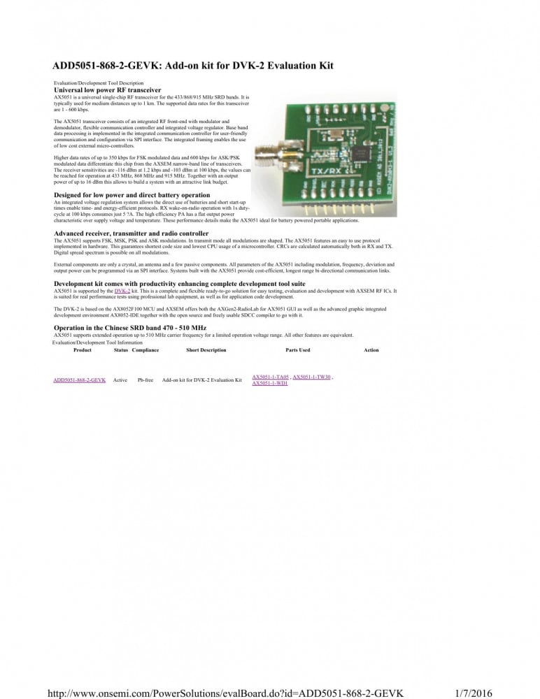 ADD5051-868-2-GEVK technical document preview