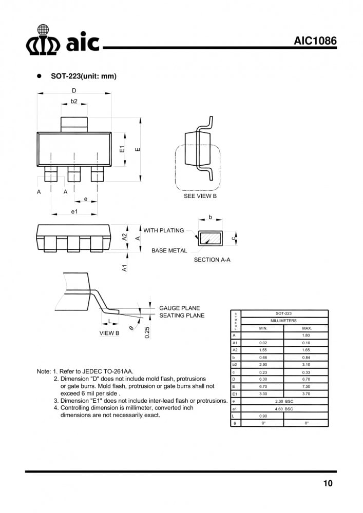 AIC1086 datasheet page 10