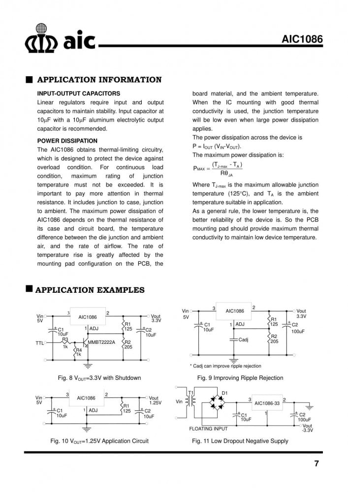 AIC1086 datasheet page 7