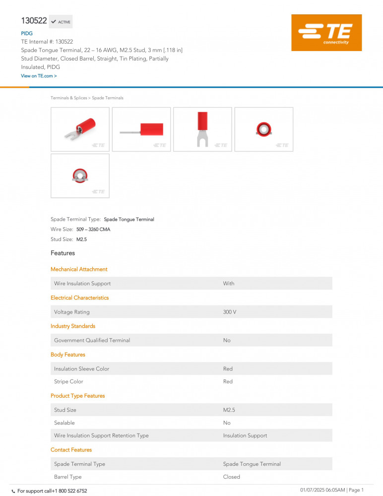 TE Connectivity 130522 document page 1