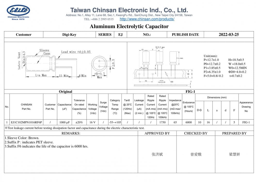Chinsan EJ series datasheet page 9
