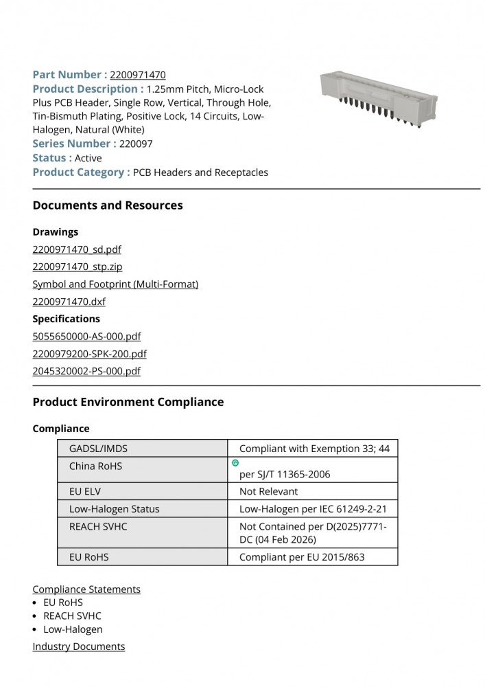 2200971470 product drawing, page 1