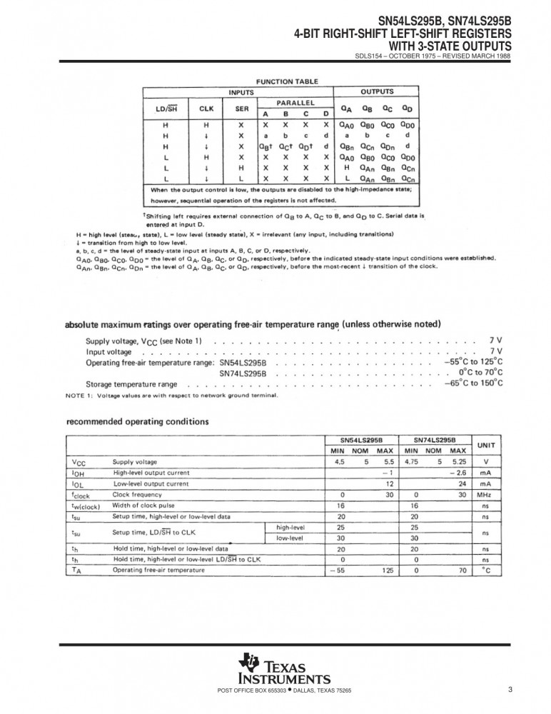 74LS295BN datasheet page 5