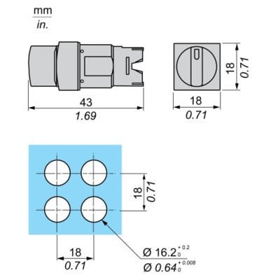 Schneider ZB6DD22 Selector Switch