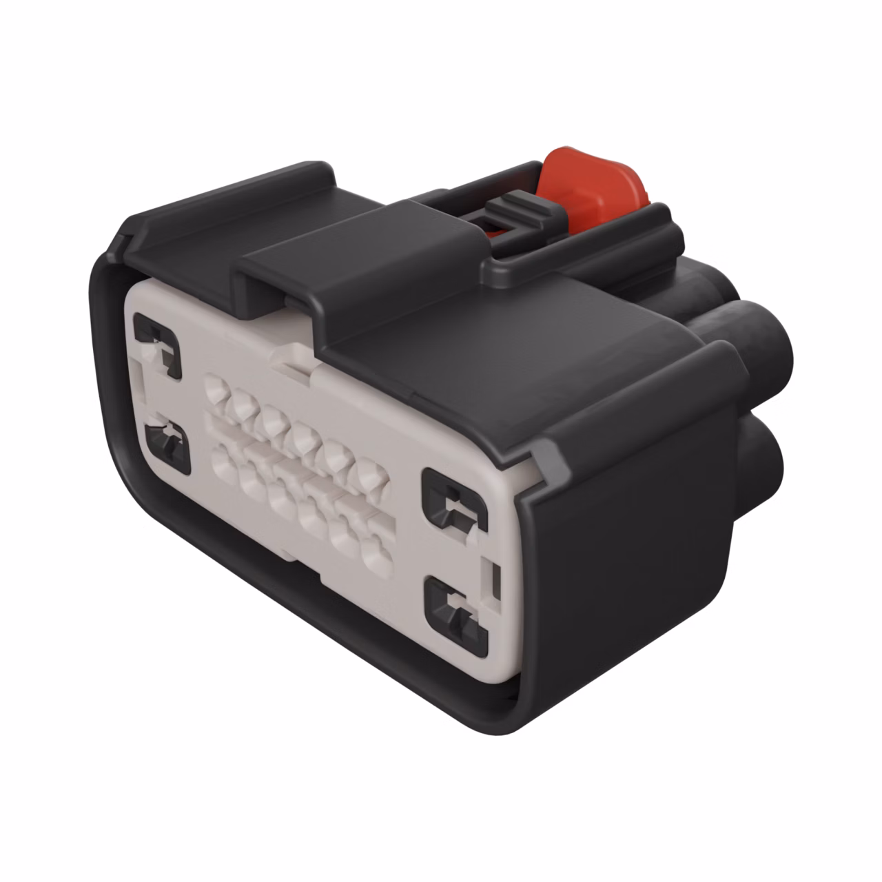 MX150 Hybrid Mat-Sealed Female Connector Assembly, Dual Row, 16 Circuits, Keying Option C, with Connector Position Assurance, Dark Gray for sale