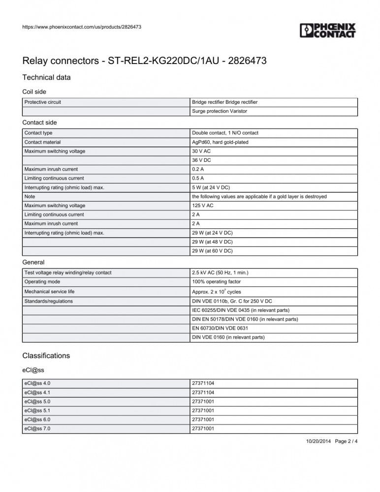Phoenix Contact 2826473 product documentation page 2