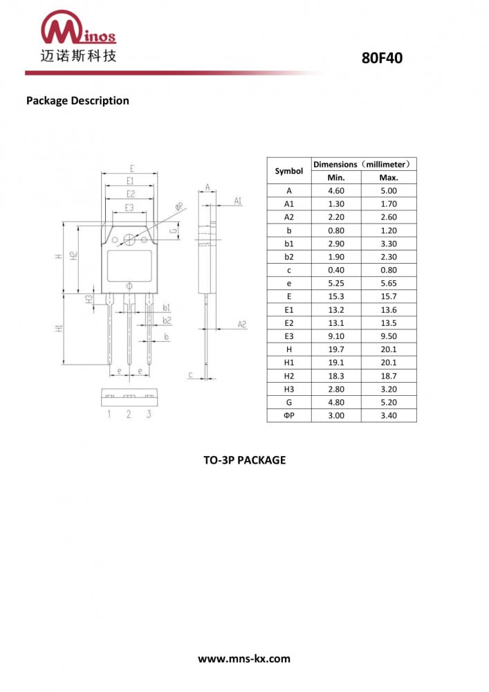 Minos 80F40 datasheet page 3