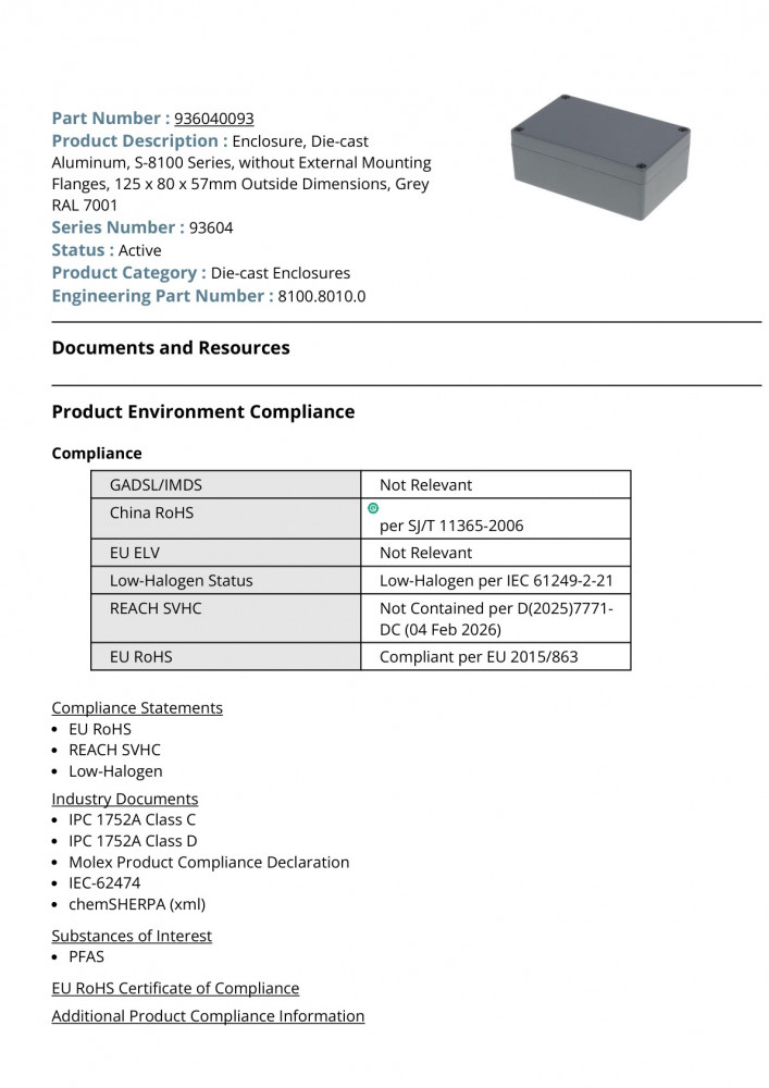 936040093 product document image, page 1