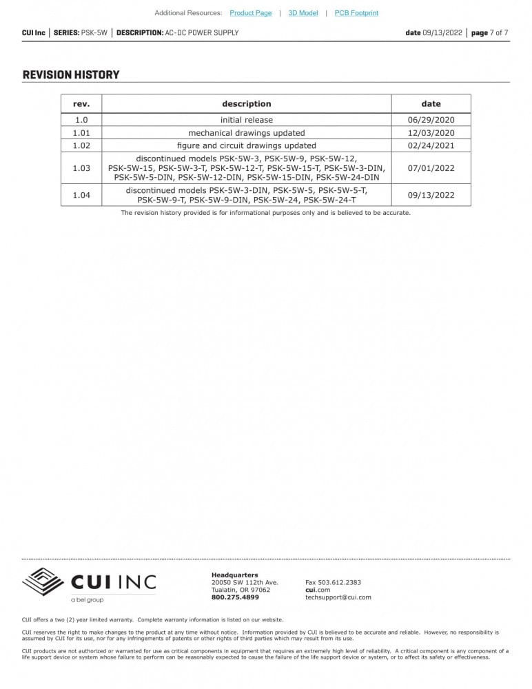 PSK-5W-3-T datasheet page 7
