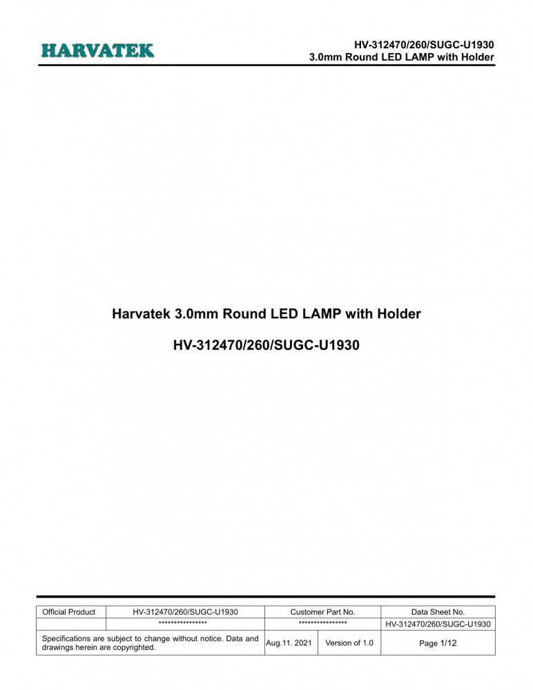 HV-312470/260/SUGC-U1930 datasheet page 1