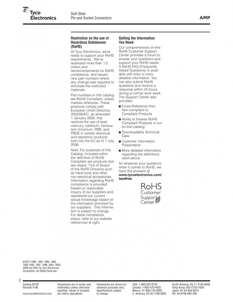 TE AMP connector catalog page 2