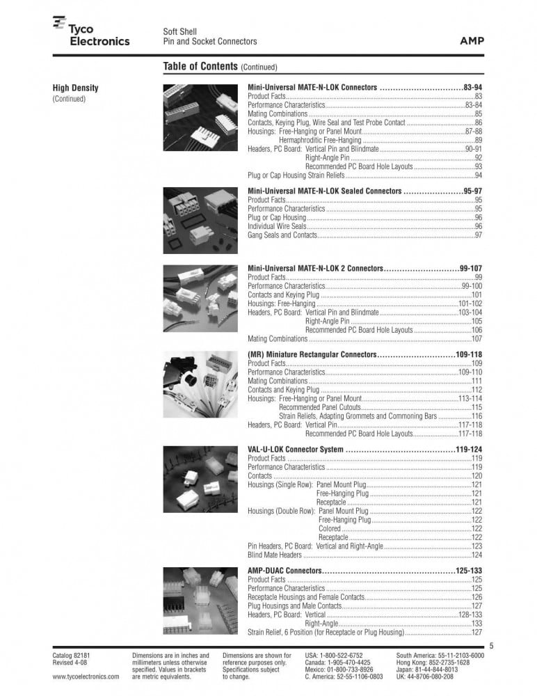 TE AMP connector catalog page 5
