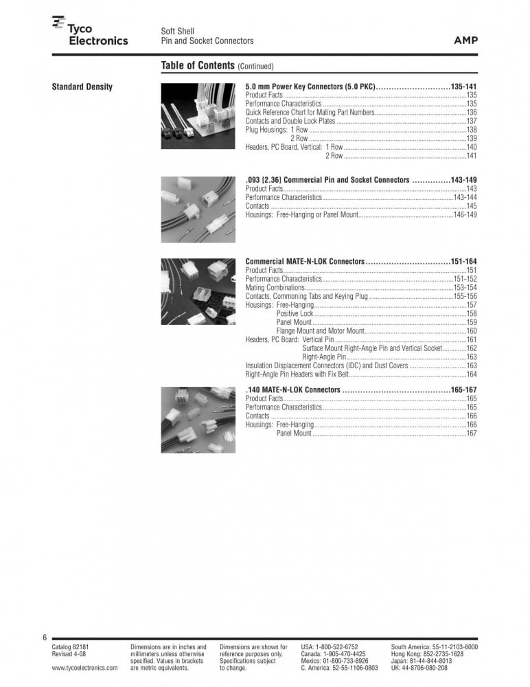 TE AMP connector catalog page 6