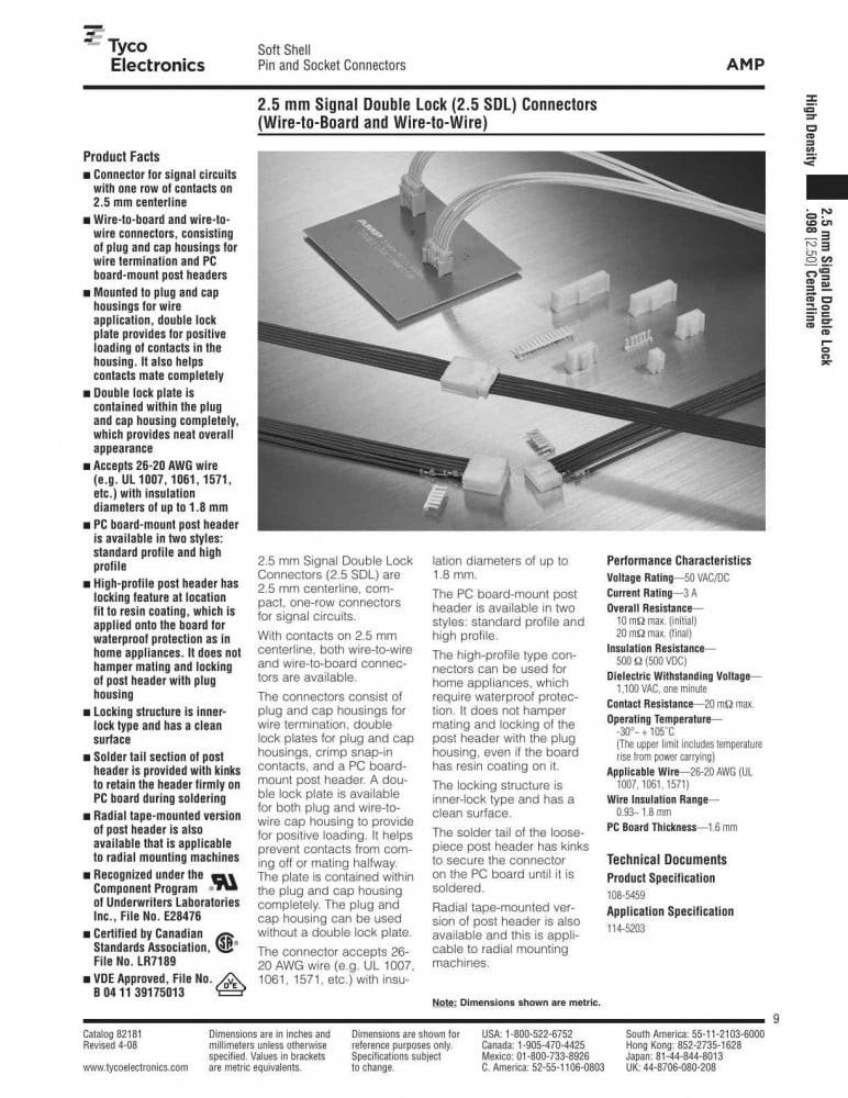 TE AMP connector catalog page 9
