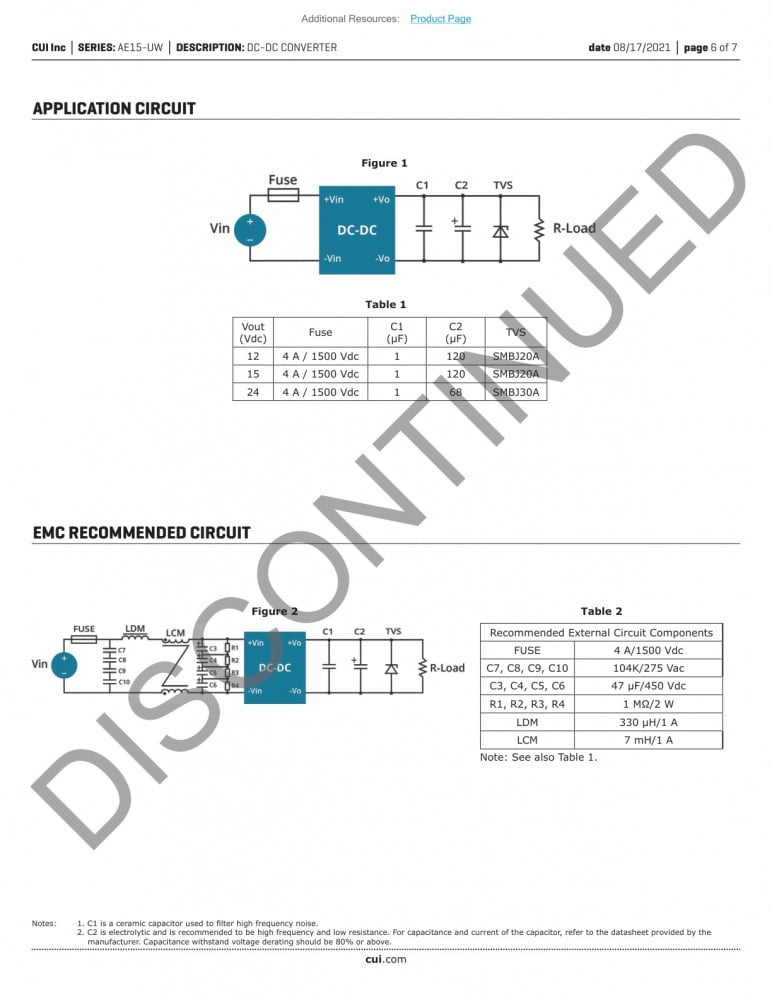 CUI AE15-UW-S15 datasheet page 6