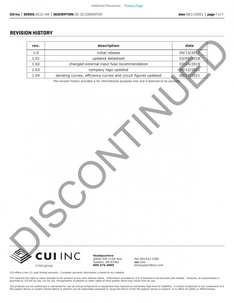 CUI AE15-UW-S15 datasheet page 7