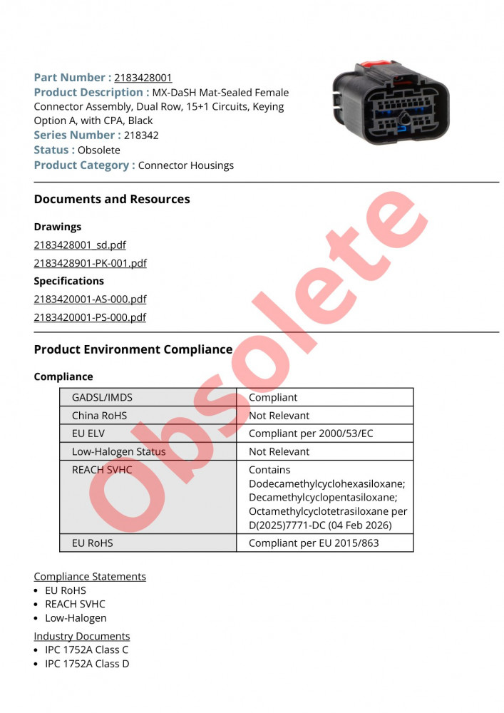 MOLEX 2183428001 technical document image 1