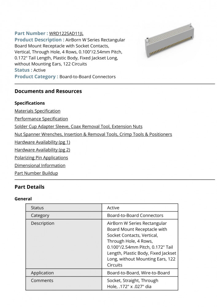 WRD122SAD11JL technical document page 1