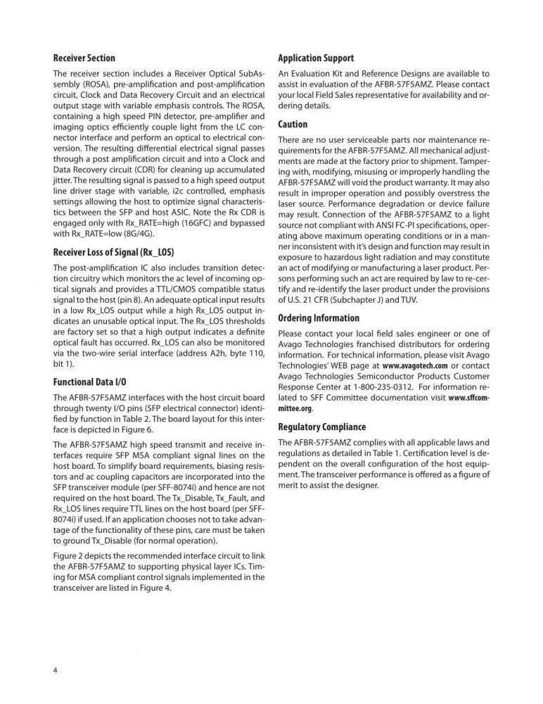 AFBR-57F5AMZ datasheet page 4