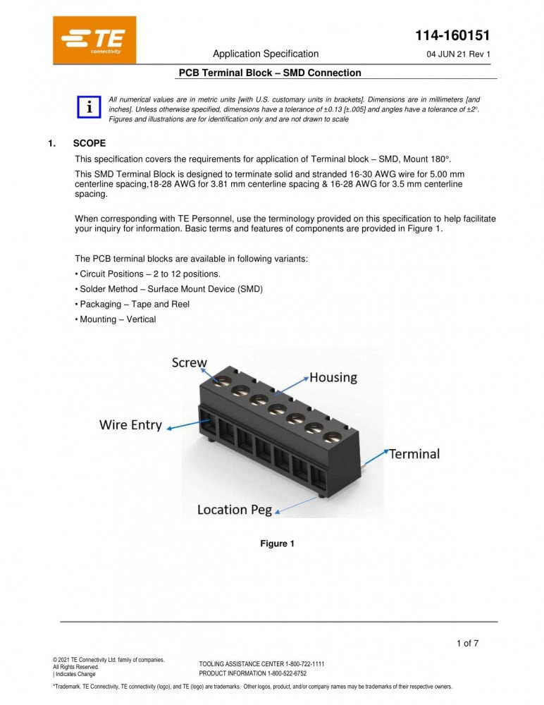 TE Connectivity 1-2383938-0 document page 1