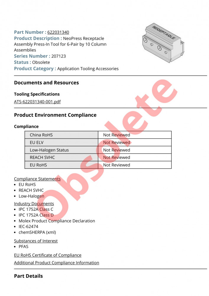 622031340 tooling specification page 1