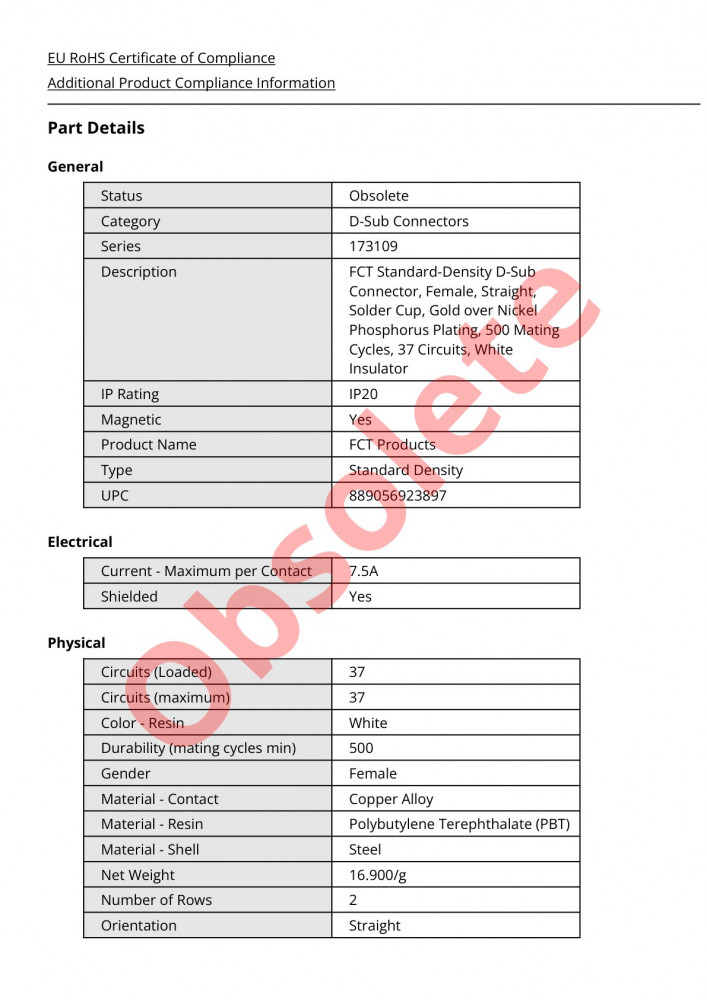 MOLEX 1731090312 product drawing, page 2