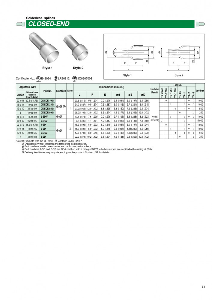 JST CE-550V technical document page 1