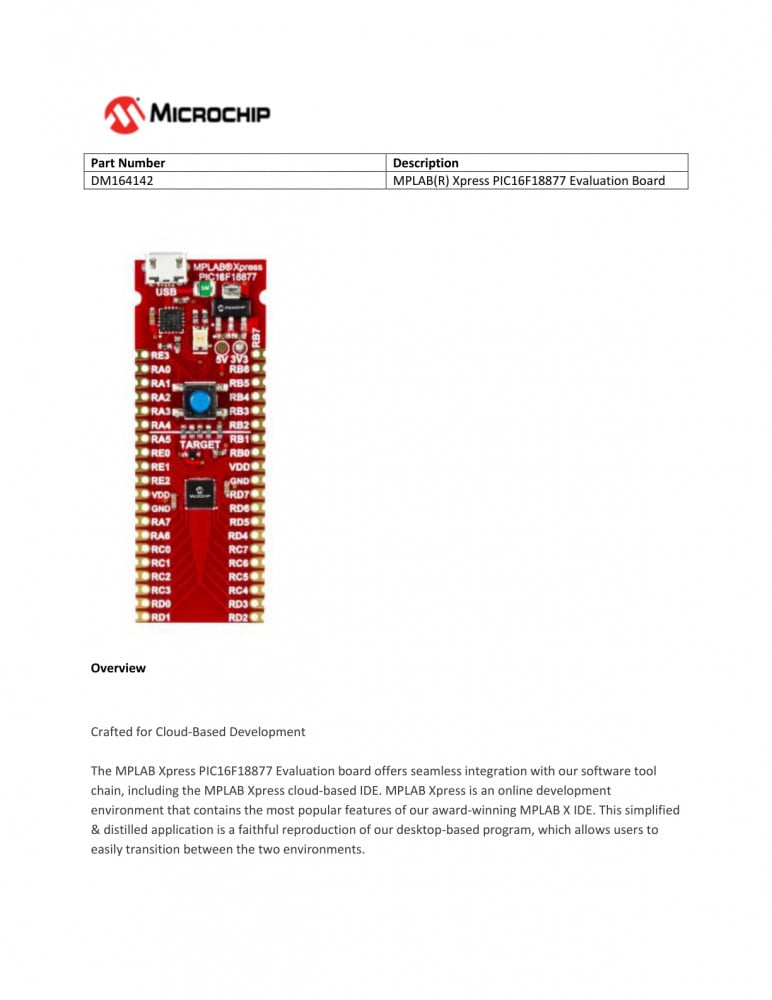 DM164142 technical document page 1