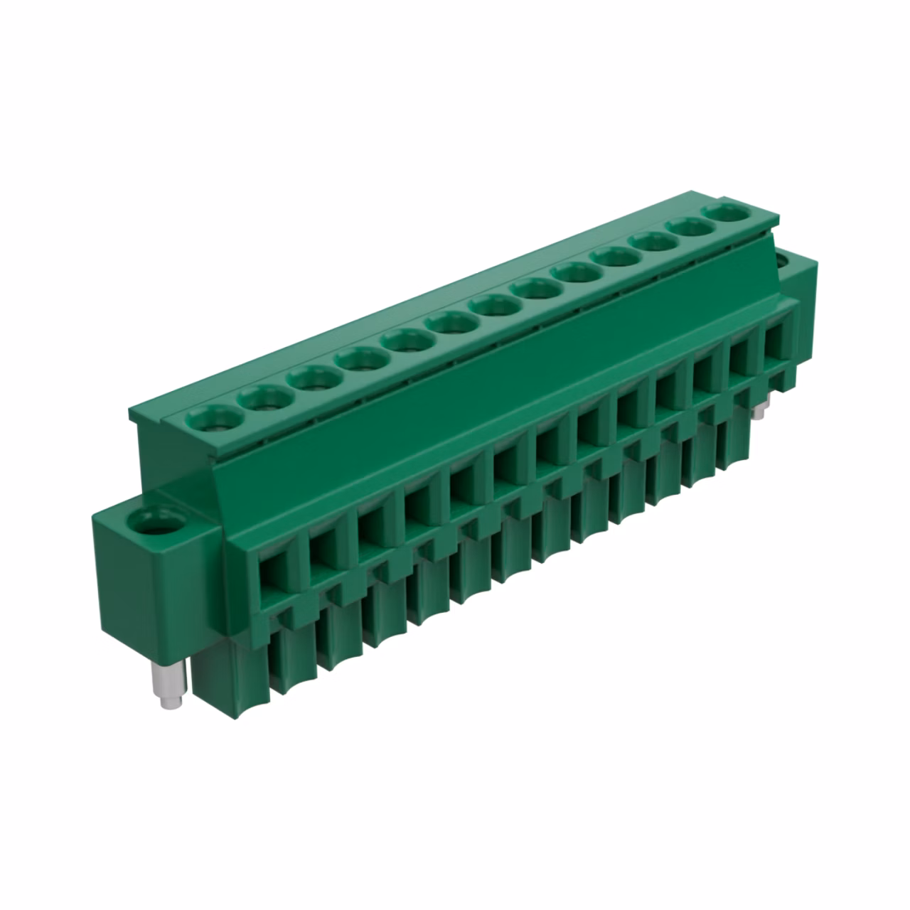 3.81mm Pitch Eurostyle Vertical Plug, with Retention Screws and Standard  Imprinting, Rear Wire Entry, Green Housing, 13 Circuits for sale