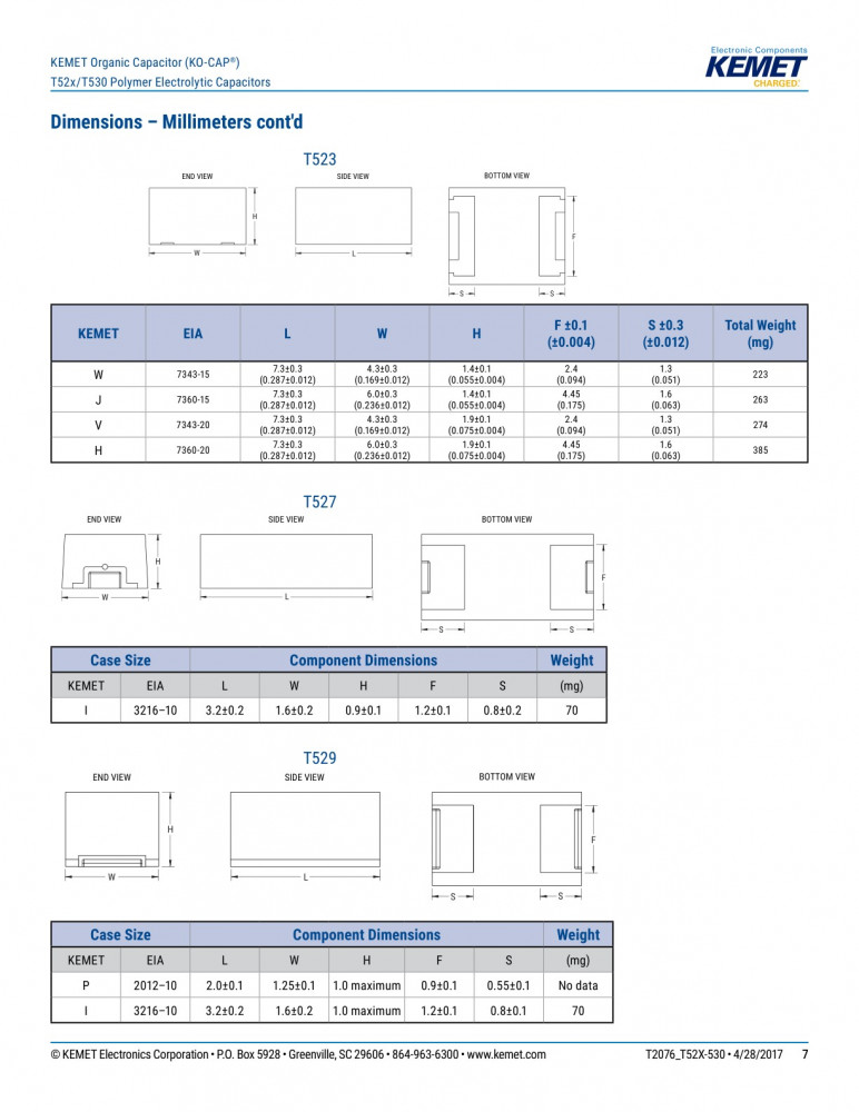KEMET T520 datasheet page 7