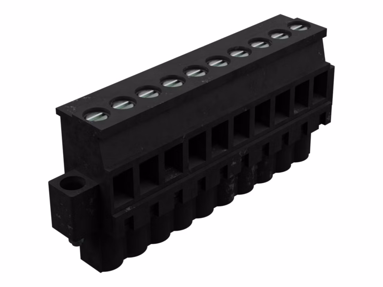 5.00mm Pitch Eurostyle Vertical Plug, with Retention Screws and Standard Imprinting, Rear Wire Entry, Black, 10 Circuits for sale