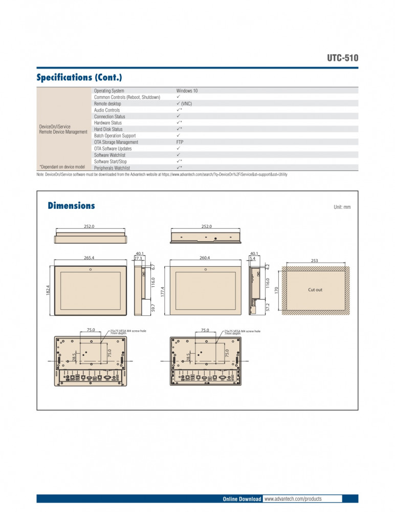 UTC-510 product document page 2