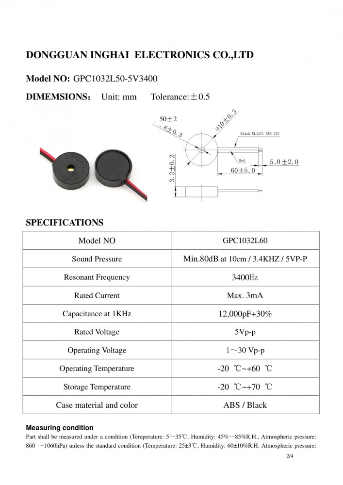 GPC1032L50-5V approval specification page 2