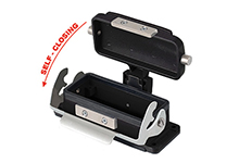 Heavy-Duty Harsh Environment (HE) Single Lever Surface Mount Housing, Die-cast Aluminum, with 1 Lever, with Auto Closing Cover, with Gasket, Size 16B «77x27», Black for sale