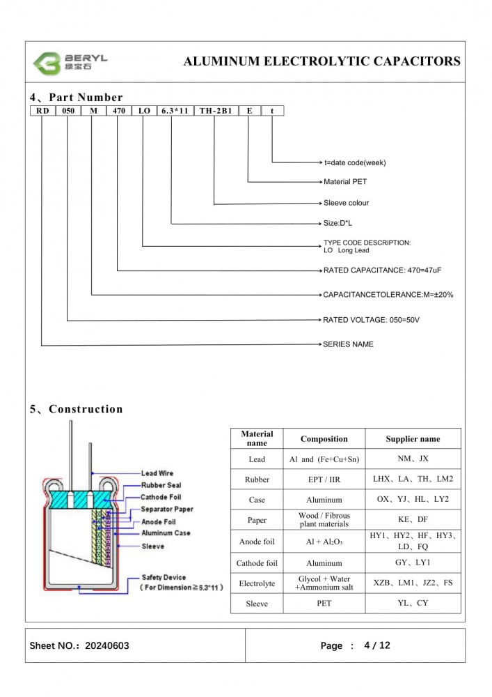 BERYL specification page 4