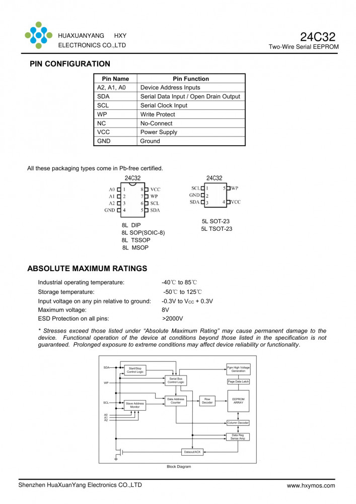 24C32-HXY datasheet page 2