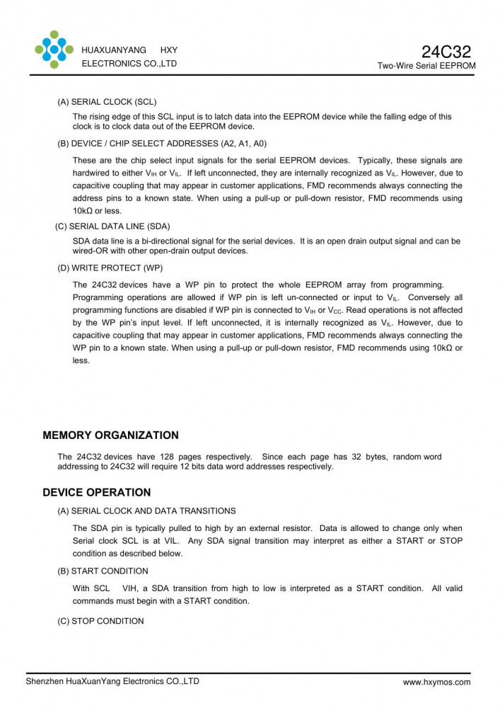 24C32-HXY datasheet page 3