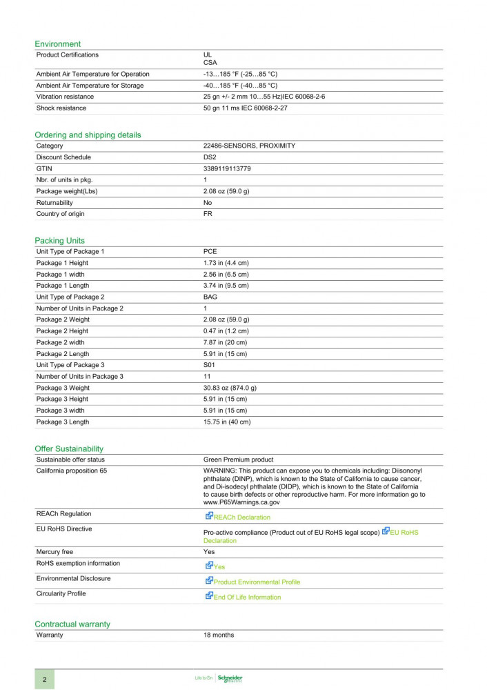 XS2L2SAPAM12 technical document page 2