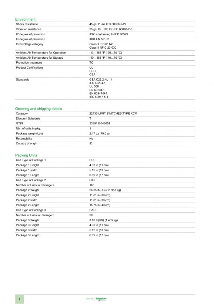 XCKN2527P20 technical document page 2