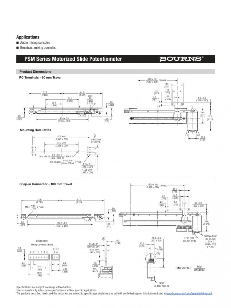 BOURNS PSM series datasheet page 2