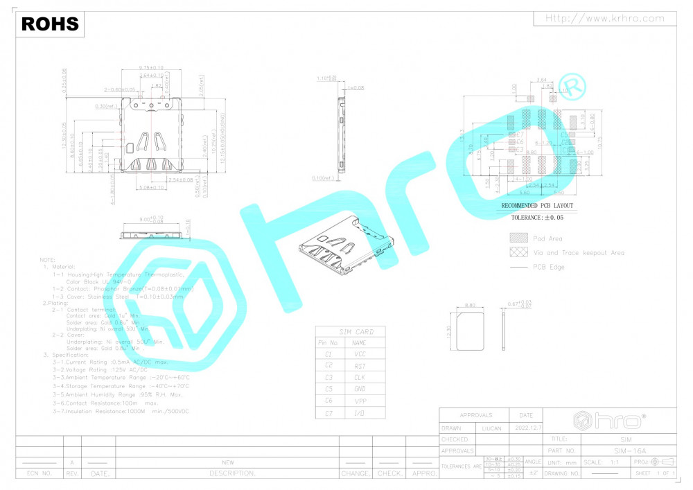 SIM-16A technical drawing preview