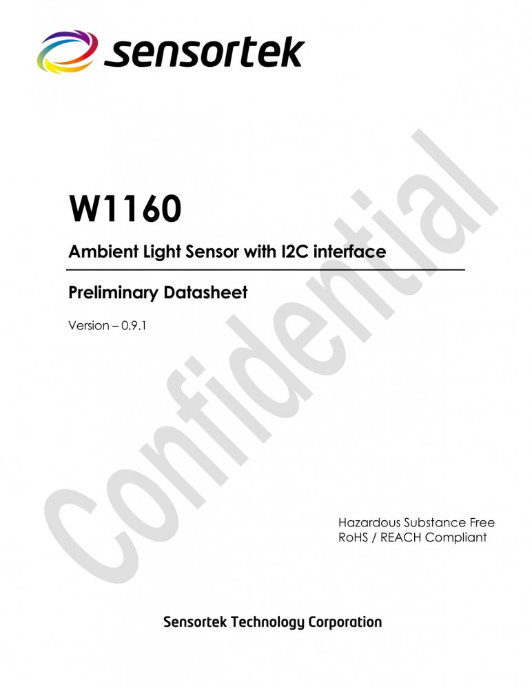 W1160 datasheet page 1