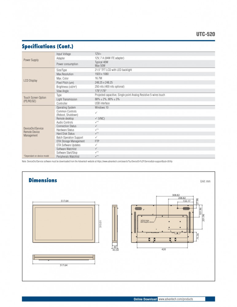 UTC-520H technical document image, page 2