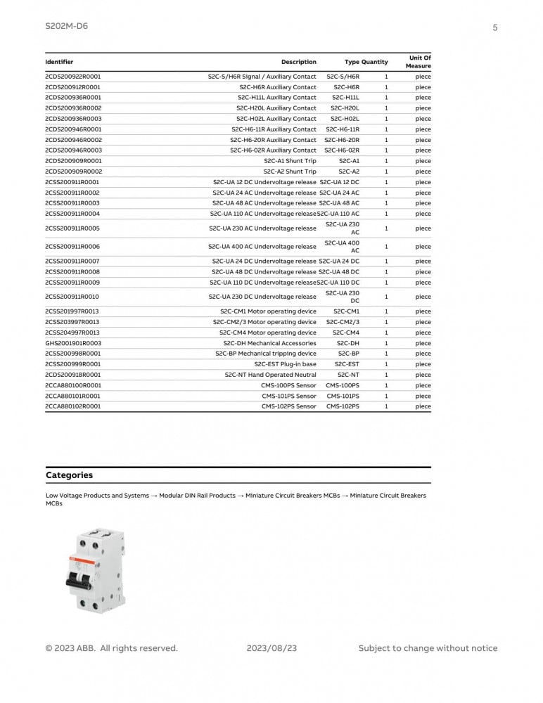 ABB S202M-D6 document page 5