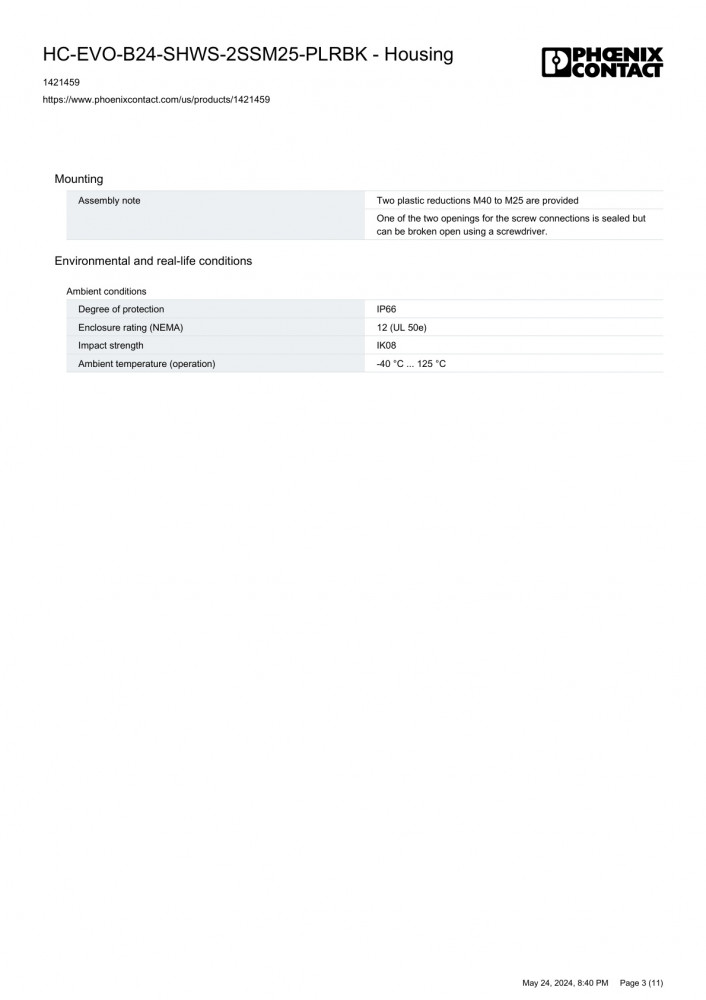 Phoenix Contact 1421459 technical document page 3