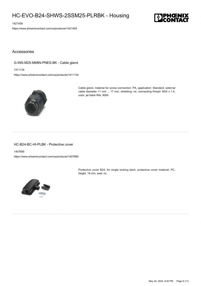 Phoenix Contact 1421459 technical document page 8