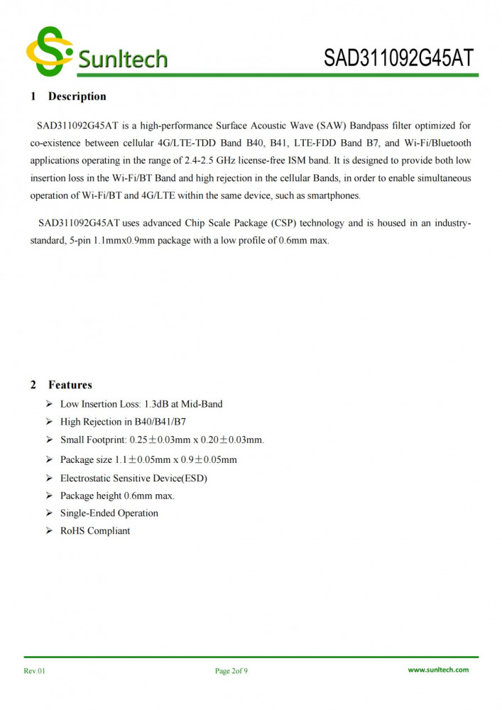 SAD311092G45AT datasheet page 2