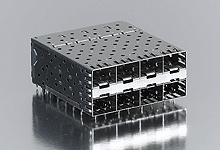 Small Form-factor Pluggable (SFP) Stacked 2-by-4 Multi-Port Connector with Press-fit PC Tails, 160 Circuits, Lead-Free for sale