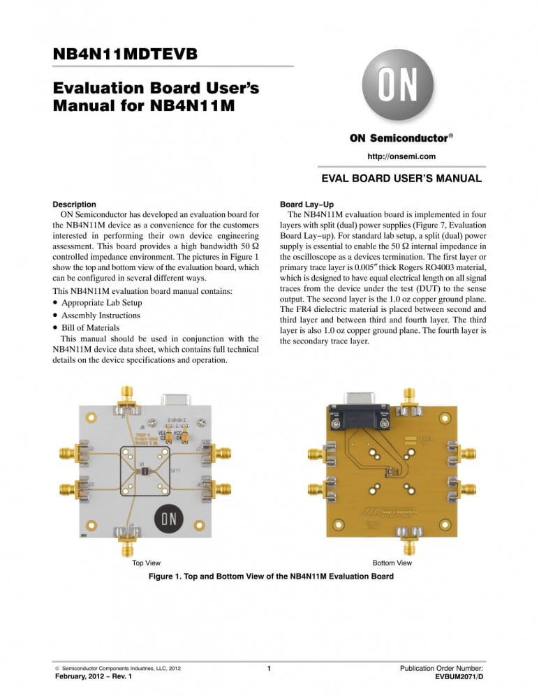 NB4N11MDTEVB technical document page 1